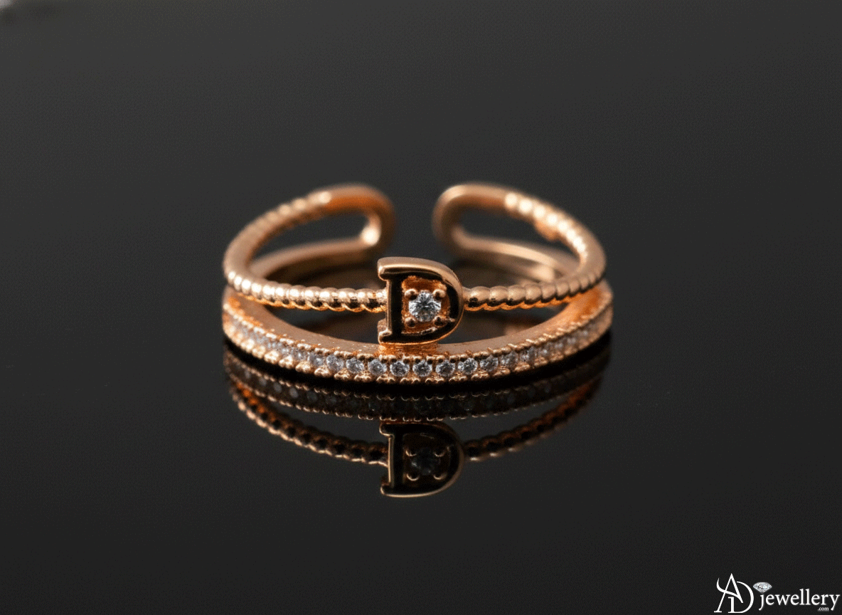 Elegance Embrace Adjustable Initial Ring – ADjewellery